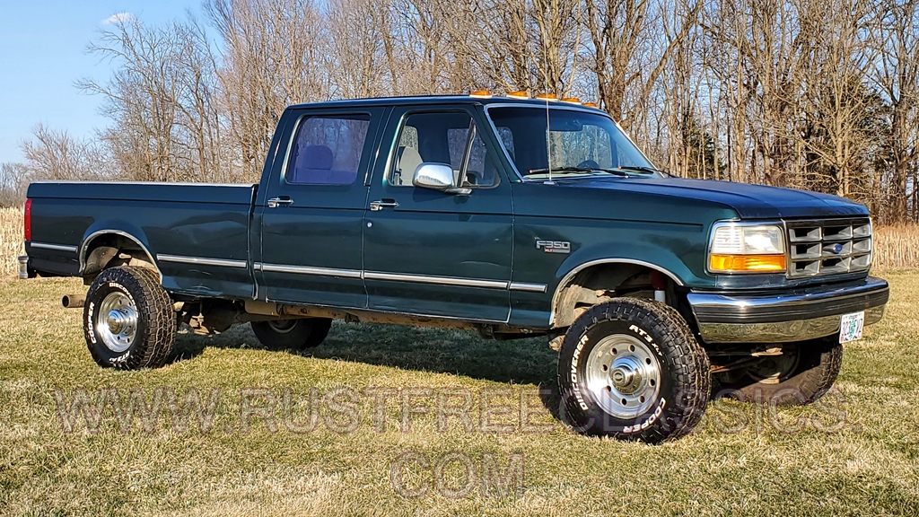 1995 F350 4x4 crew cab 4 door Dana60 460 overdrive AT XLT 95 green